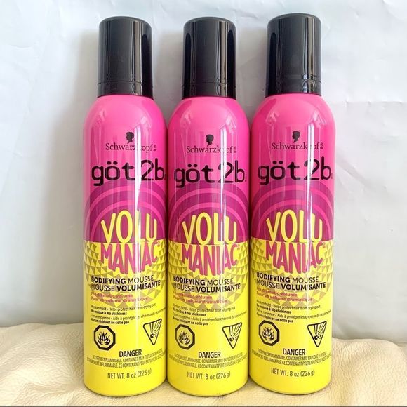 Got2b | Hair | 3x Schwarzkopf Got2b Volumaniac Bodifying Mousse Spray ...
